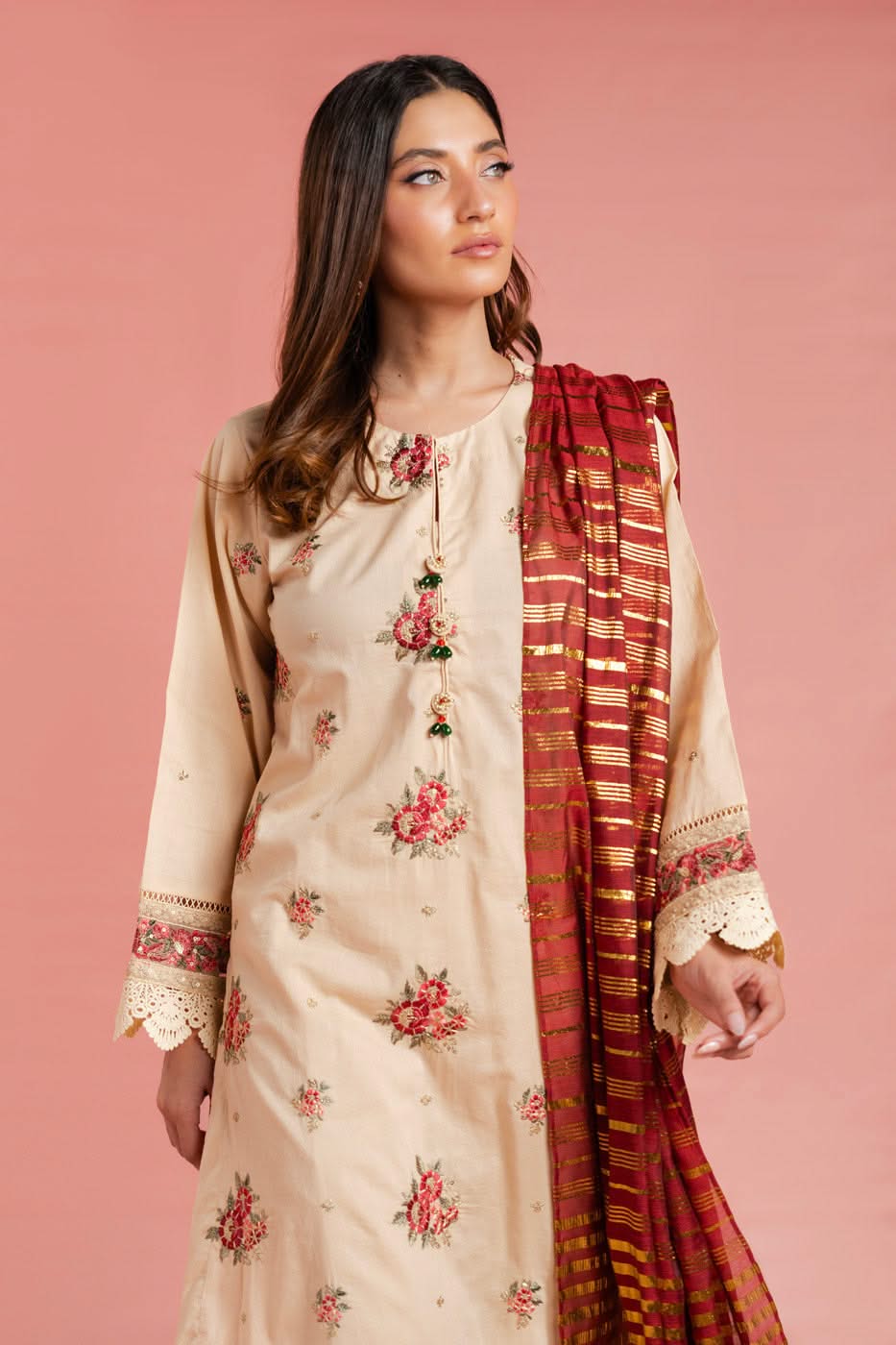 Stitched - 2 Pc Embroidered Lawn Outfit – Alkaram Studio